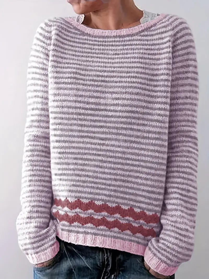 Women's casual sweater with subtle stripes – Sarah & Kate Charleston